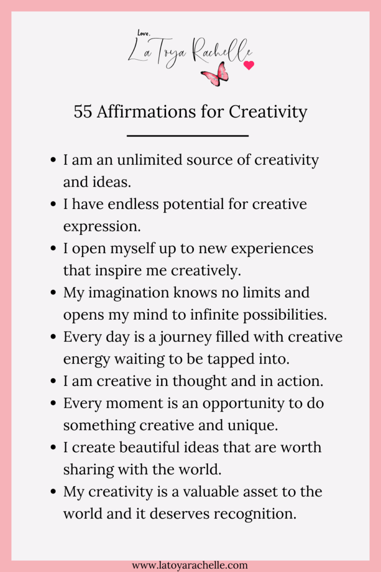 55 Affirmations for Creativity to Manifest Your Artistic Vision ...