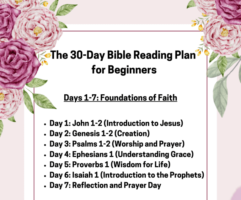 The Best 30-Day Bible Reading Plan for Beginners [With Free Printable ...